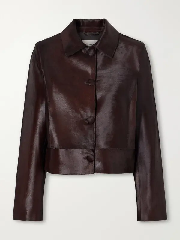 Nour Hammour Hadley Calf Hair Jacket - Brown