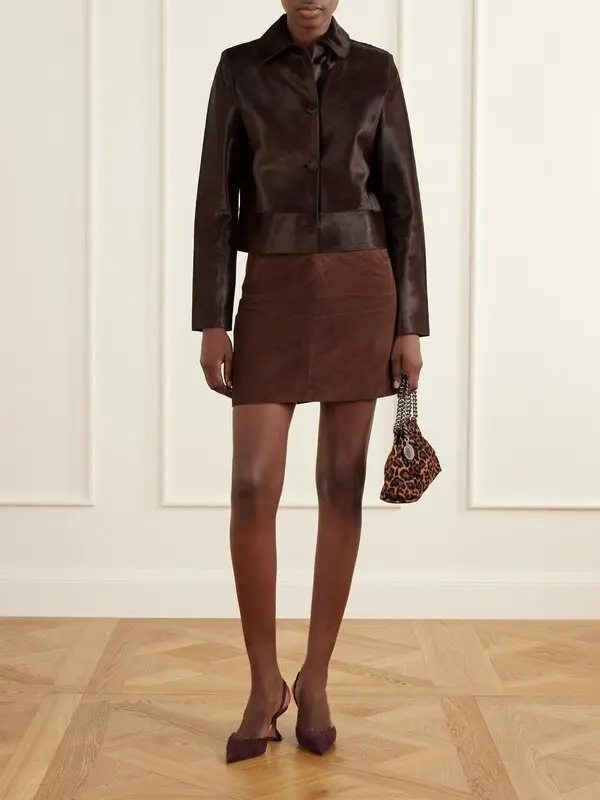 Nour Hammour Hadley Calf Hair Jacket - Brown