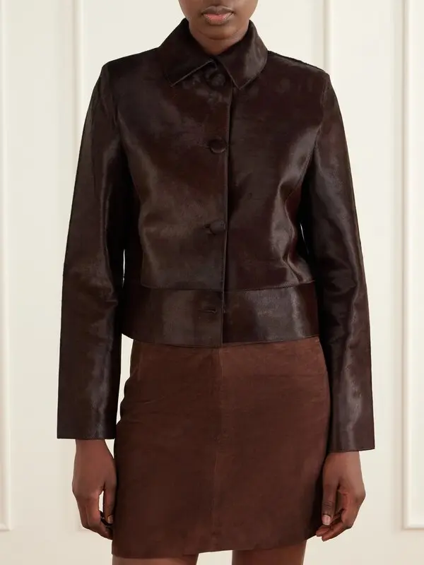 Nour Hammour Hadley Calf Hair Jacket - Brown