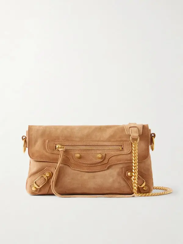 Balenciaga Le City Suede Shoulder Bag - Brown
