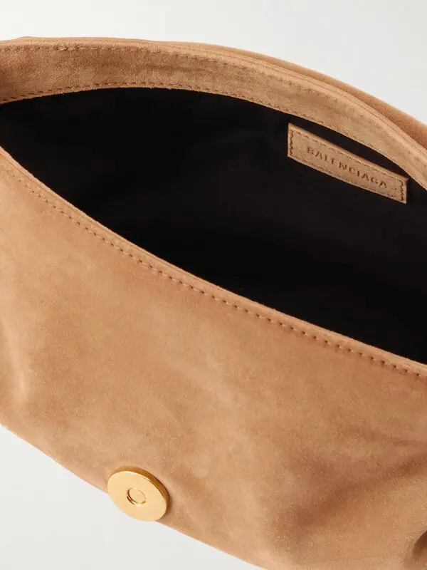 Balenciaga Le City Suede Shoulder Bag - Brown