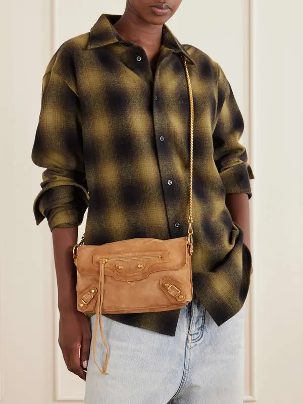 Balenciaga Le City Suede Shoulder Bag