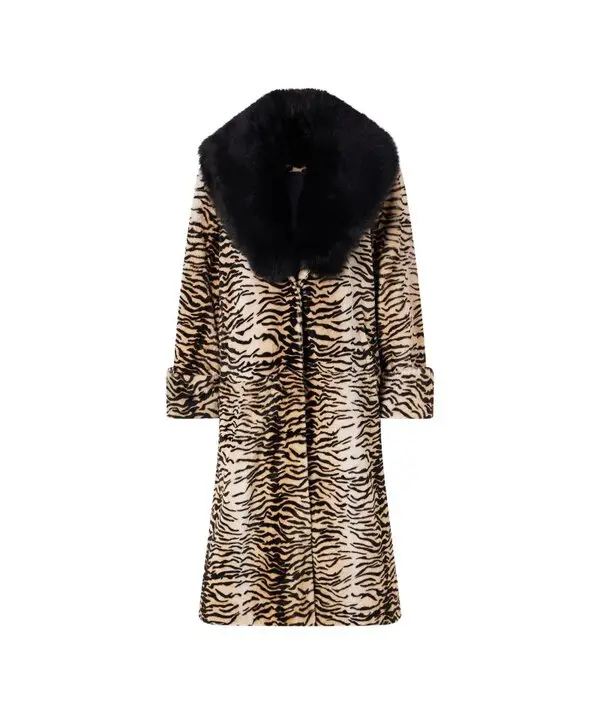 Nour Hammour Nina Tiger-print Shearling Coat - Multi