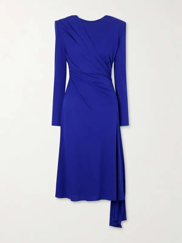 Versace Draped Satin Midi Dress