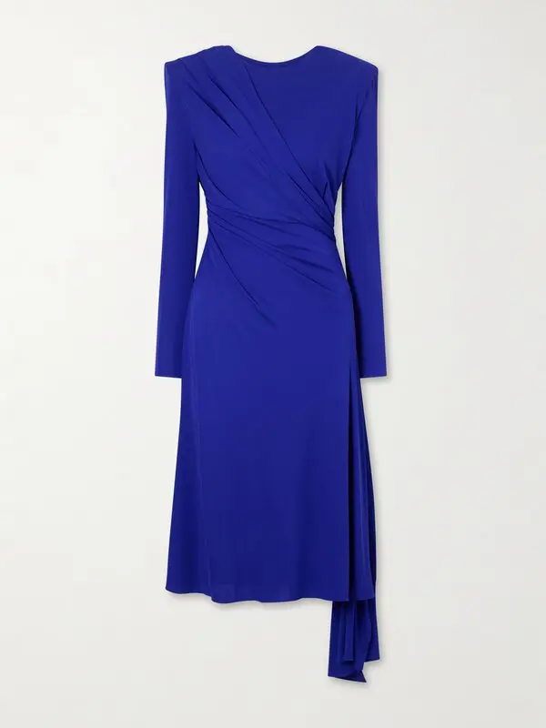Versace Draped Satin Midi Dress