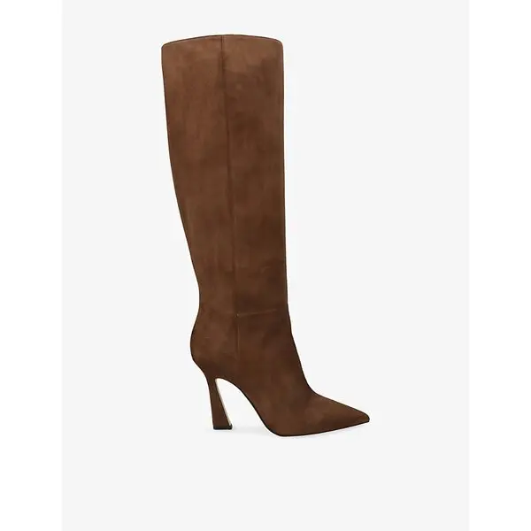 STUART WEITZMAN Vinnie Suede Heeled Knee-high Boots - Brown