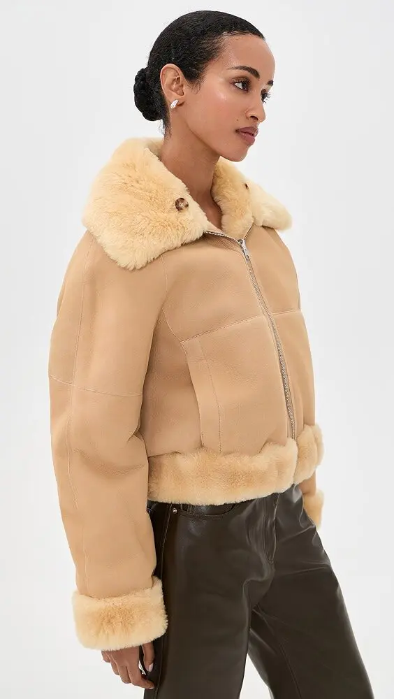 Helmut Lang Shearling Bomber Jacket