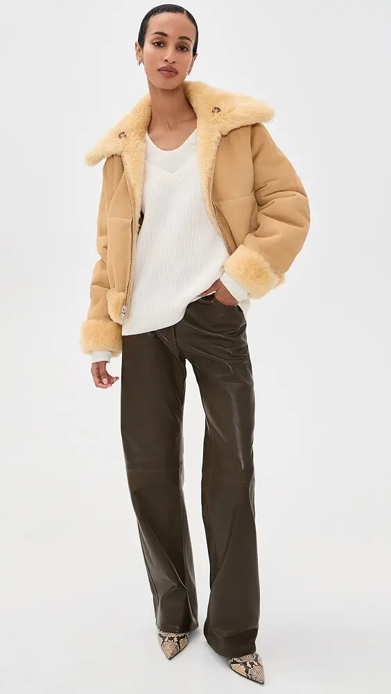 Helmut Lang Shearling Bomber Jacket
