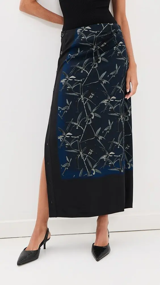 Proenza Schouler Anais Printed Skirt - Ink Multi