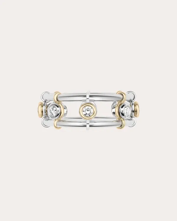 CHELSEA GABRIELLE Diamond Momentum Infinite Ring - Silver