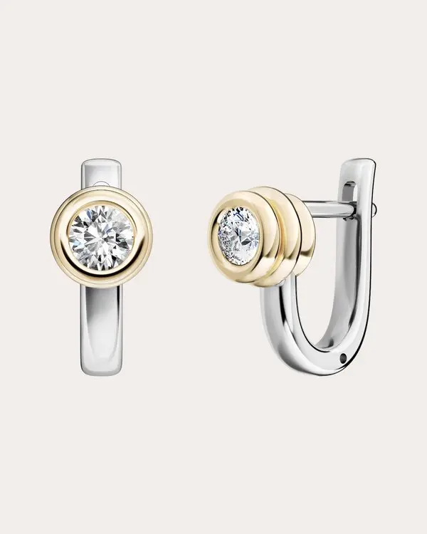 CHELSEA GABRIELLE Diamond Two-tone Vida Earrings - Silver
