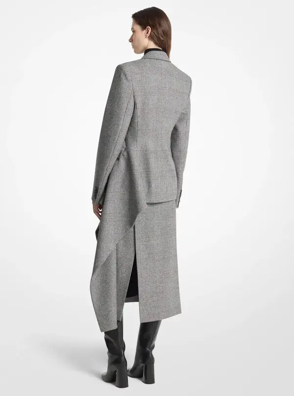 Michael Kors Glen Plaid Wool Cashmere Flannel Blazer In Size By