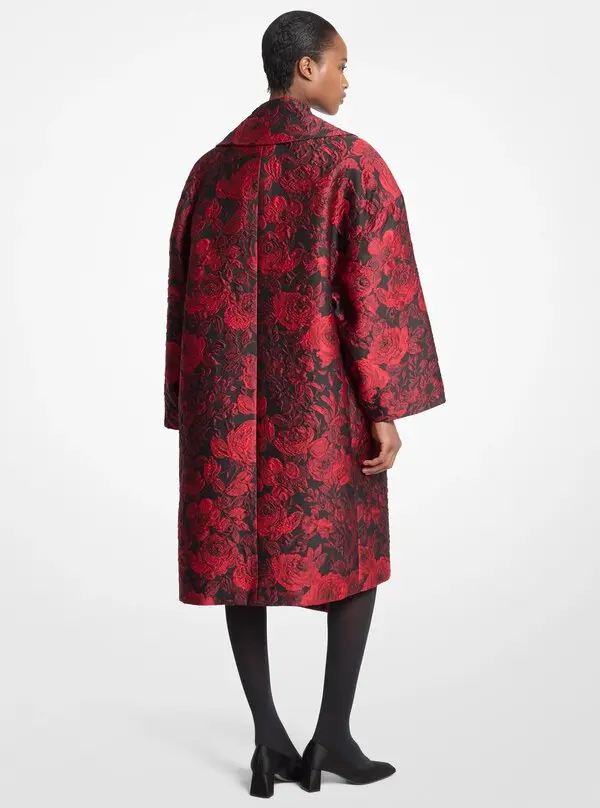 Michael Kors Rose Floral Jacquard Clutch Coat
