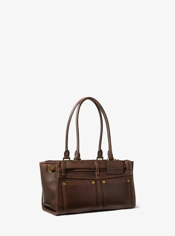 Michael Kors Hamilton Moderne Small Burnished Leather Satchel In By