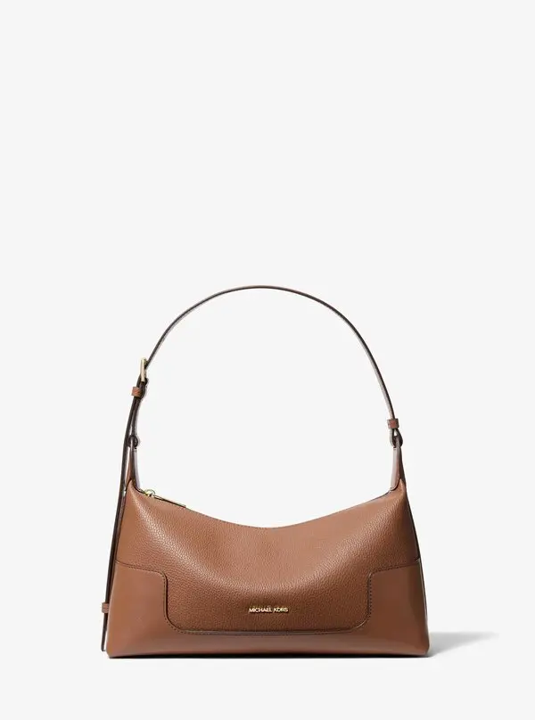 Michael Kors Teddi Medium Textured Slouch Shoulder Bag - Brown