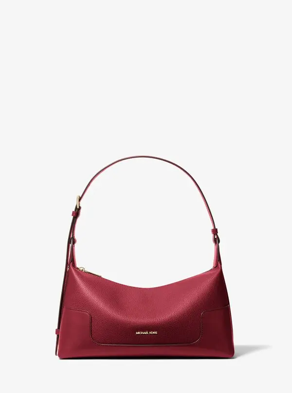 Michael Kors Teddi Medium Textured Slouch Shoulder Bag - Red