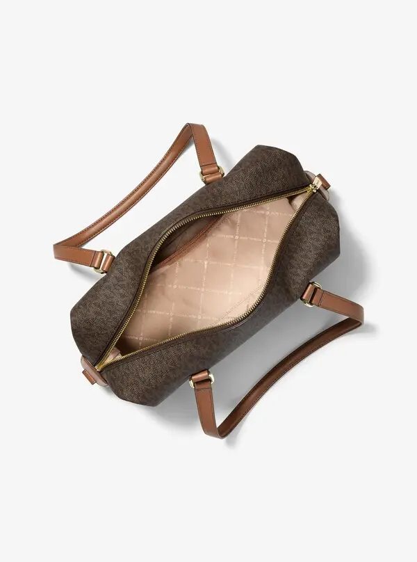 Michael Kors Teddi Large Signature Logo Shoulder Bag - Brown