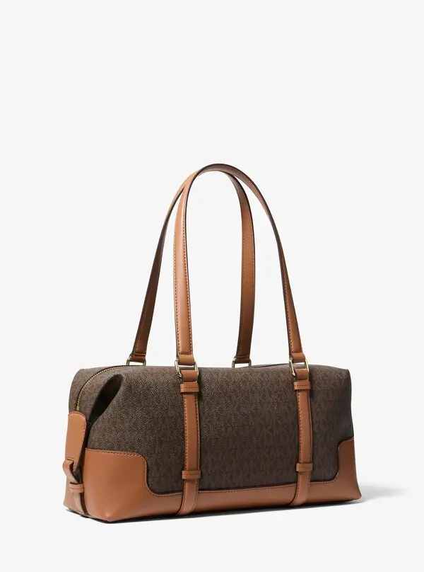 Michael Kors Teddi Large Signature Logo Shoulder Bag - Brown