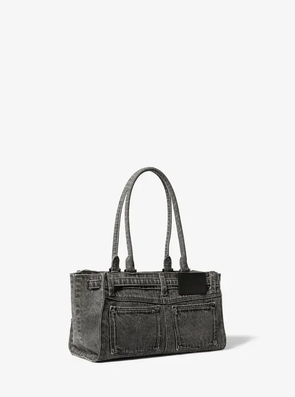 Michael Kors Hamilton Moderne Small Washed Denim Satchel In By