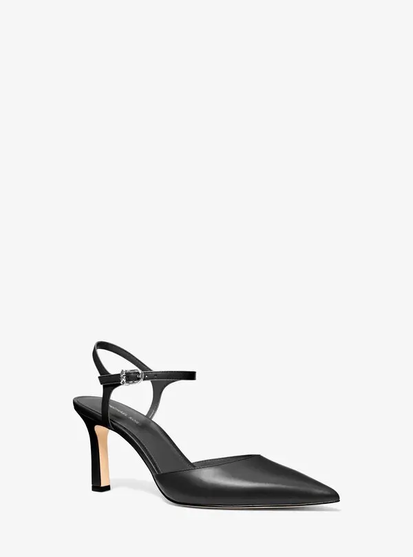 Michael Kors Amara Leather Mid Heel Pump