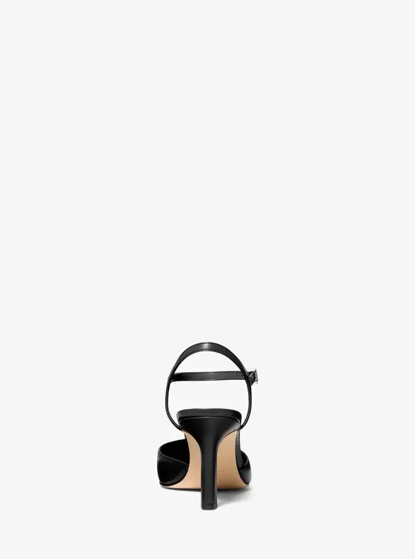 Michael Kors Amara Leather Mid Heel Pump