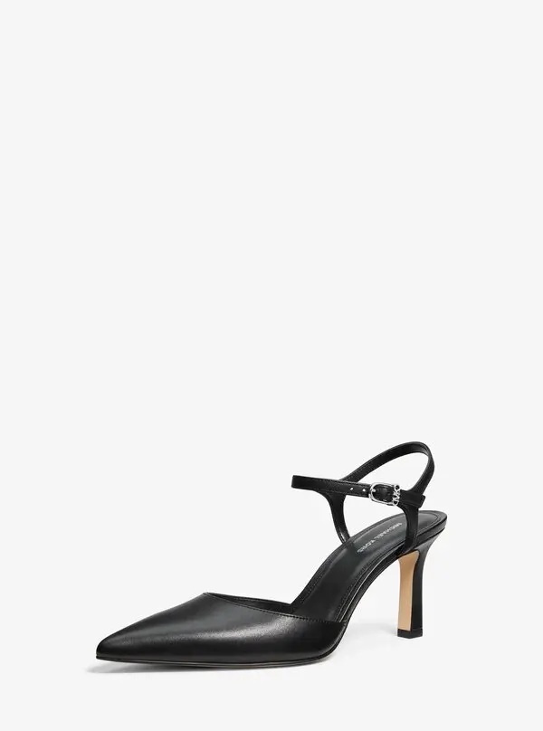 Michael Kors Amara Leather Mid Heel Pump