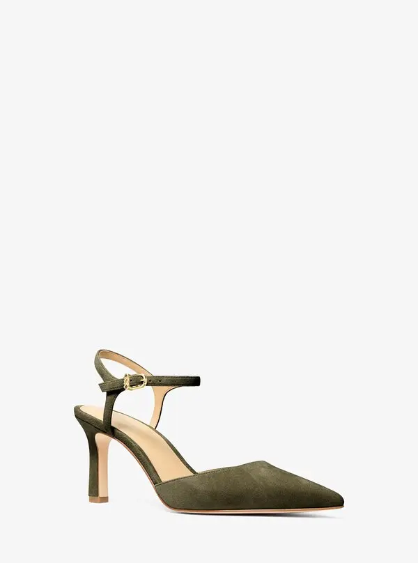 Michael Kors Amara Suede Slingback Pumps - Green