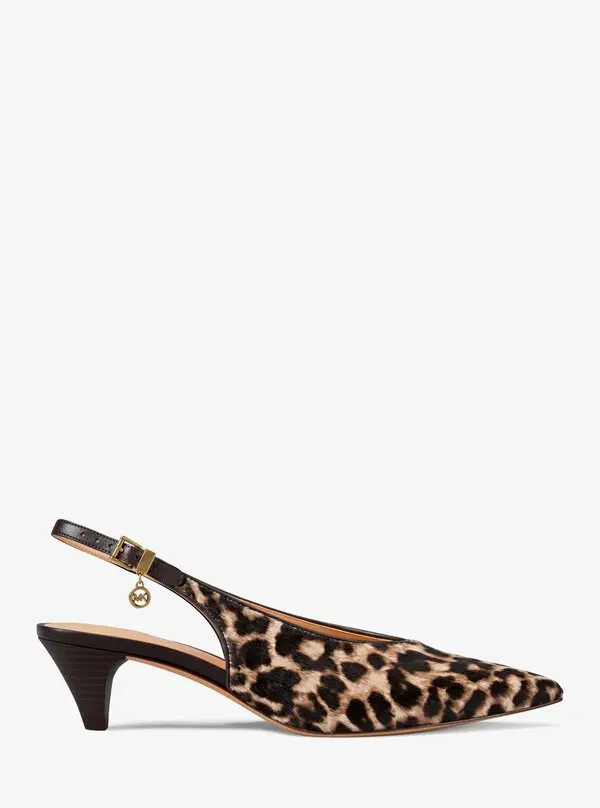 Michael Kors Tonya Leopard Print Calf Hair Slingback Pump
