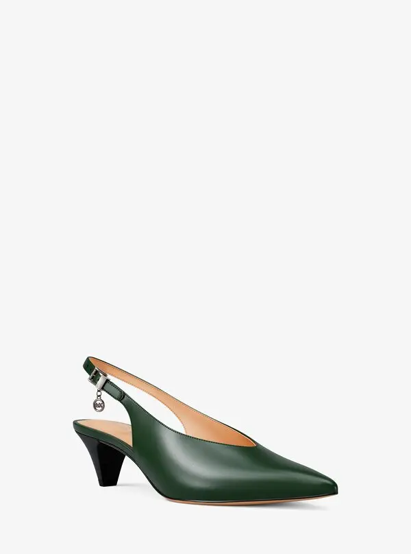 Michael Kors Tonya Leather Slingback Pumps - Green
