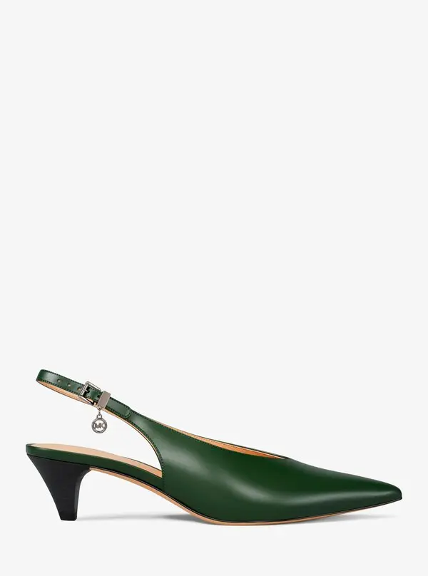 Michael Kors Tonya Leather Slingback Pumps - Green