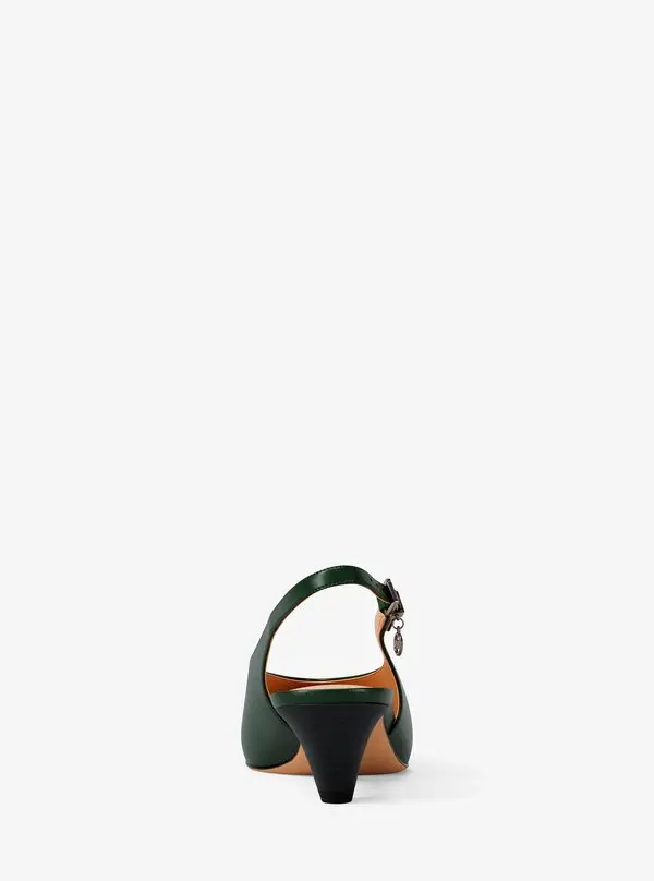 Michael Kors Tonya Leather Slingback Pumps - Green