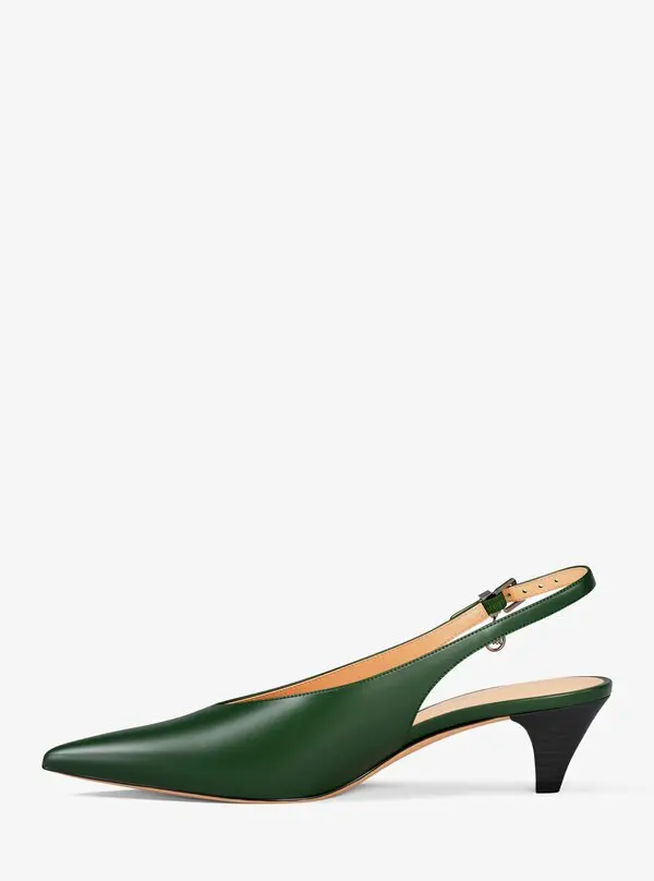 Michael Kors Tonya Leather Slingback Pumps - Green
