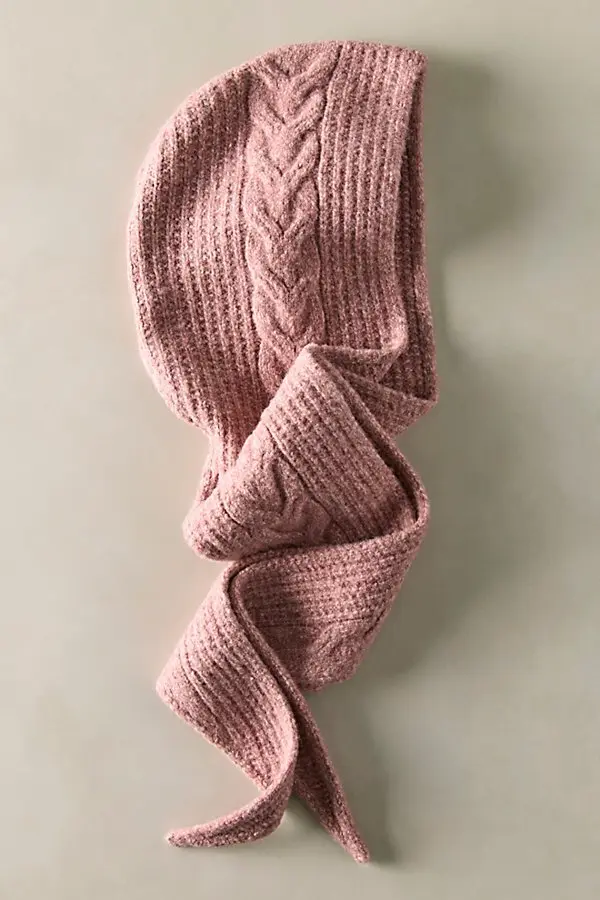 Free People Cloud Cable Bonnet Hood - Petal