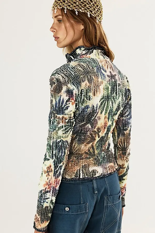LUNA DEL PINAL Stretch Weave Tracky Zip-up Top