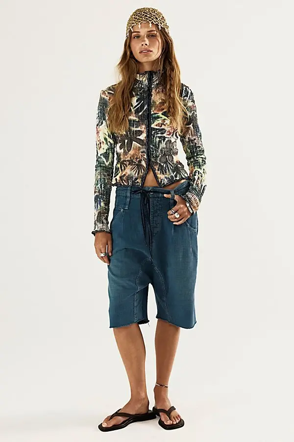 LUNA DEL PINAL Stretch Weave Tracky Zip-up Top