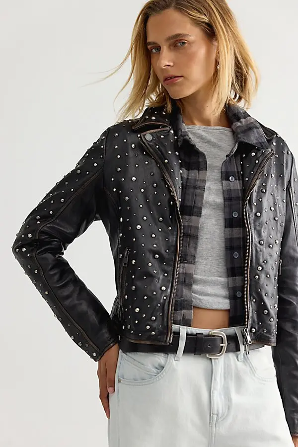 MAURITIUS LEATHER Mauritius Roxanne Leather Moto Jacket - Black