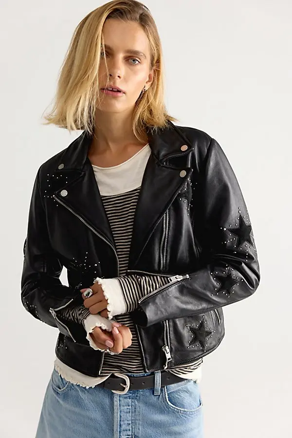 MAURITIUS LEATHER Mauritius Soraya Leather Moto Jacket - Black