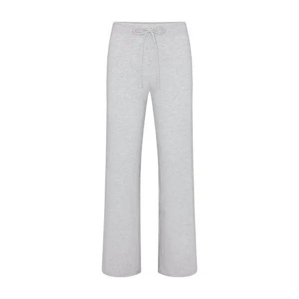 SKIMS Straight Leg Pant | Grey | | Cotton Jersey - Light Heather Grey