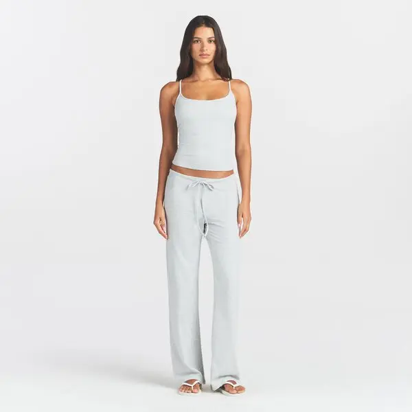 SKIMS Straight Leg Pant | Grey | | Cotton Jersey - Light Heather Grey