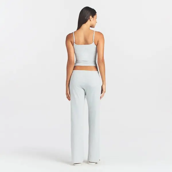 SKIMS Straight Leg Pant | Grey | | Cotton Jersey - Light Heather Grey