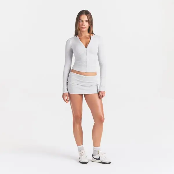 SKIMS Cotton Rib Zip Up Jacket Top