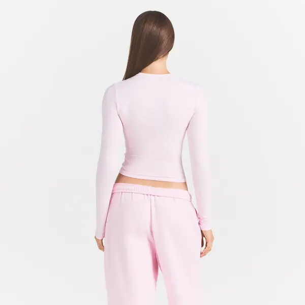 SKIMS Cotton Jersey Long Sleeve T-shirt - Cherry Blossom