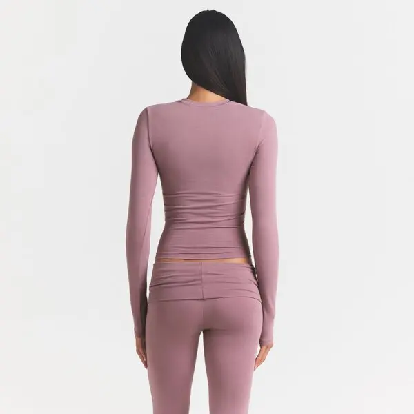 SKIMS Cotton Jersey Long Sleeve T-shirt - Muted Mauve