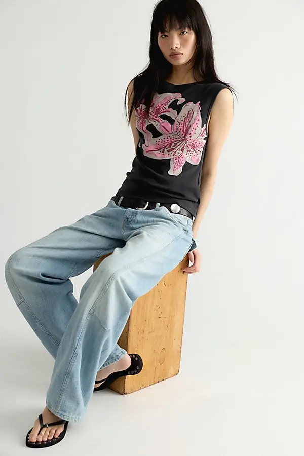 RAGABOND Ballad Reversible Lily Printed Tank - Black