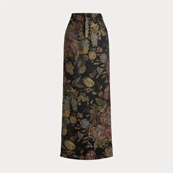 Ralph Lauren Fontaine Floral Jacquard Skirt - Brown Multi