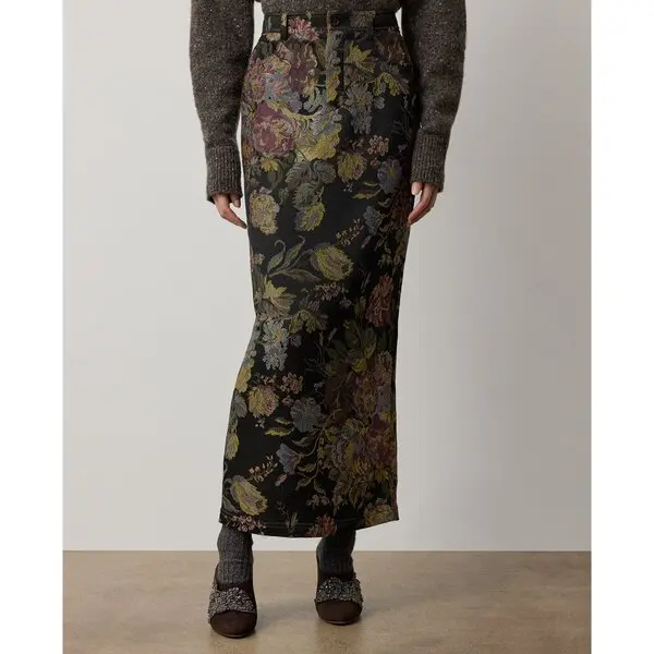 Ralph Lauren Fontaine Floral Jacquard Skirt