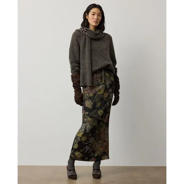 Ralph Lauren Fontaine Floral Jacquard Skirt