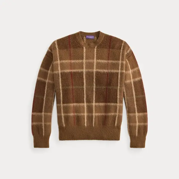 Ralph Lauren Relaxed Fit Plaid Cashmere-blend Sweater - Camel Multi