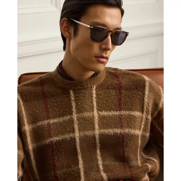 Ralph Lauren Relaxed Fit Plaid Cashmere-blend Sweater