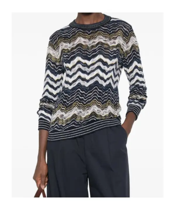 Missoni Wave Knit Crewneck Sweater